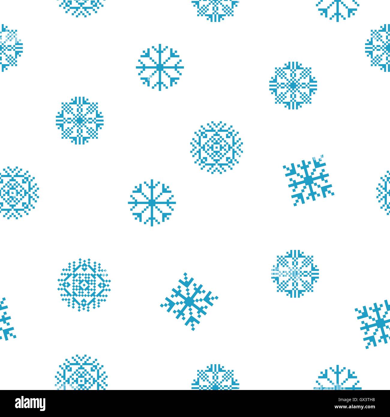 Blue snowflakes pattern. Pixel art Stock Vector Image & Art - Alamy