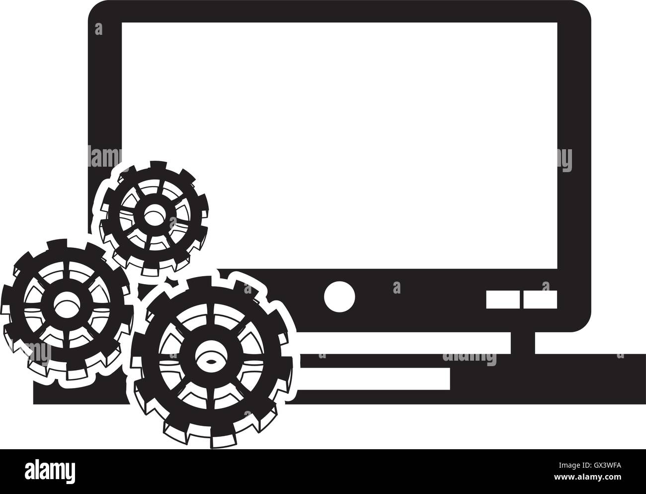 laptop and gears icon Stock Vector Image & Art - Alamy
