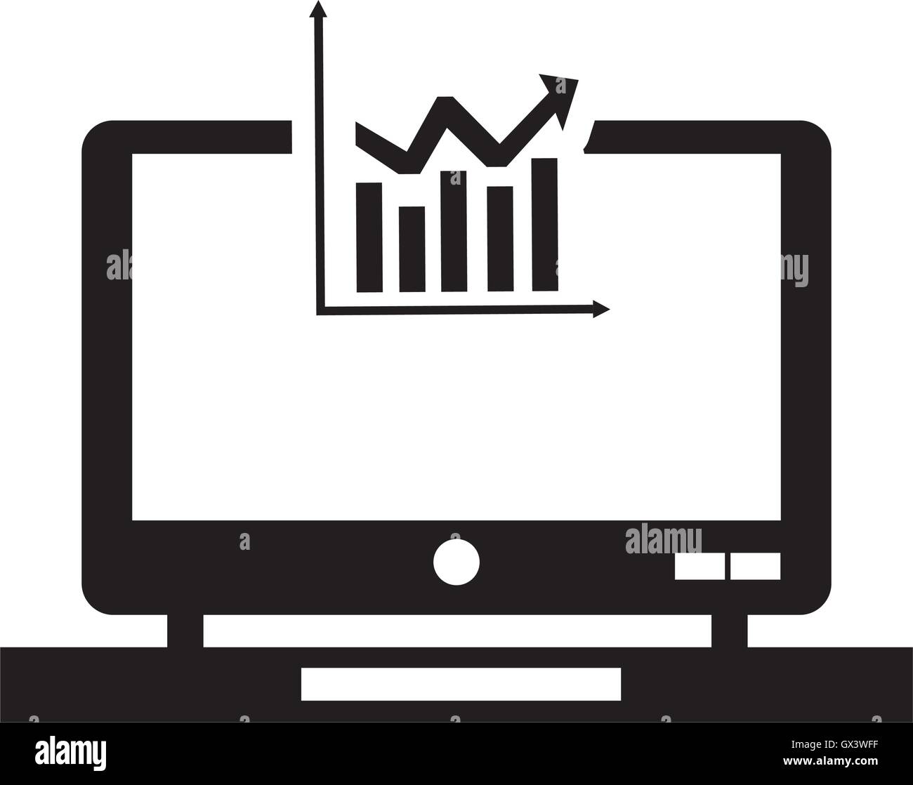 laptop and graph chart icon Stock Vector Image & Art - Alamy