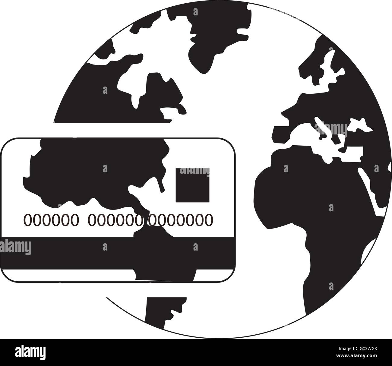 earth globe and credit card icon Stock Vector Image & Art - Alamy