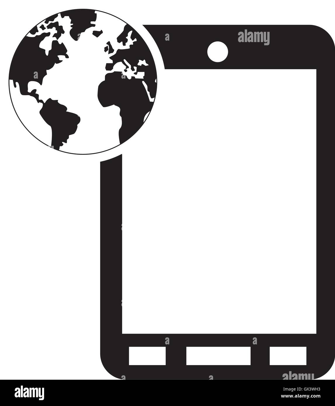 modern cellphone and earth globe icon Stock Vector Image & Art - Alamy