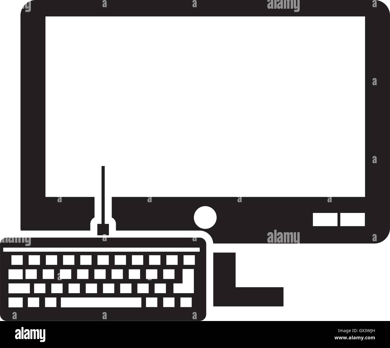 computer monitor and keyboard icon Stock Vector Image & Art - Alamy