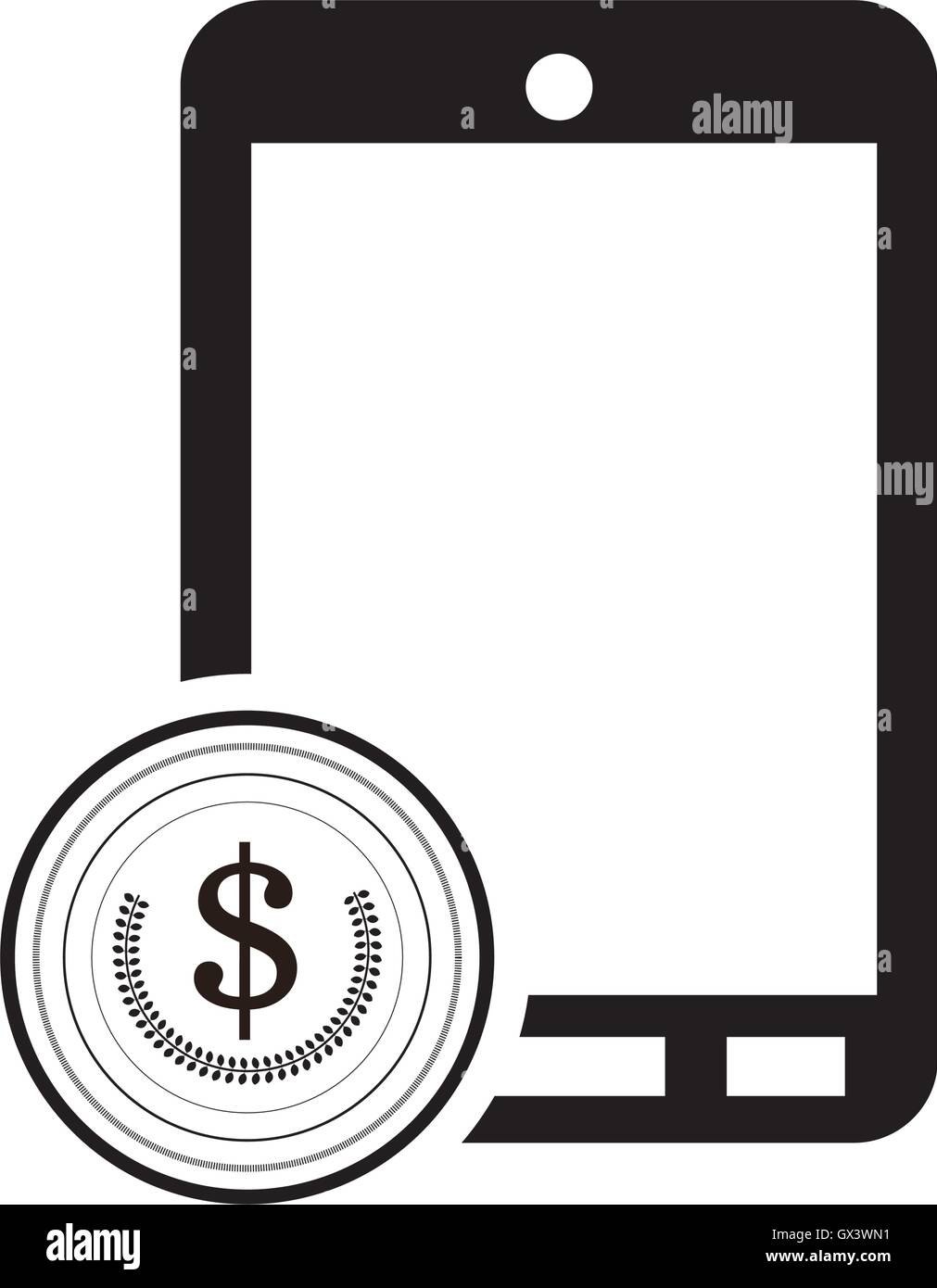 modern cellphone and coin icon Stock Vector Image & Art - Alamy