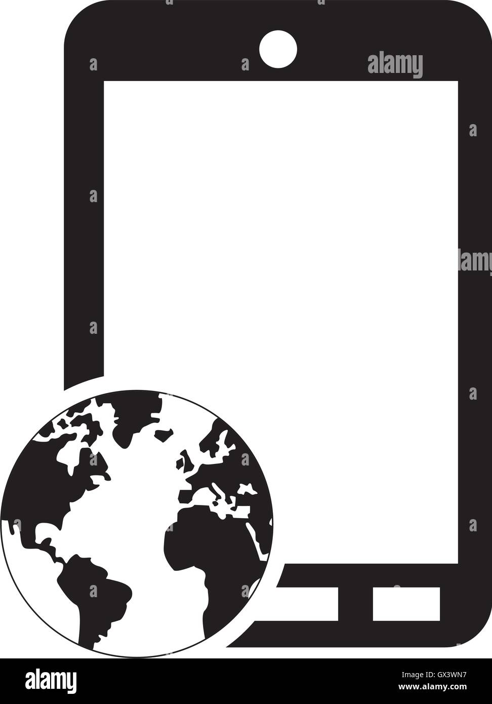 modern cellphone and earth globe icon Stock Vector Image & Art - Alamy