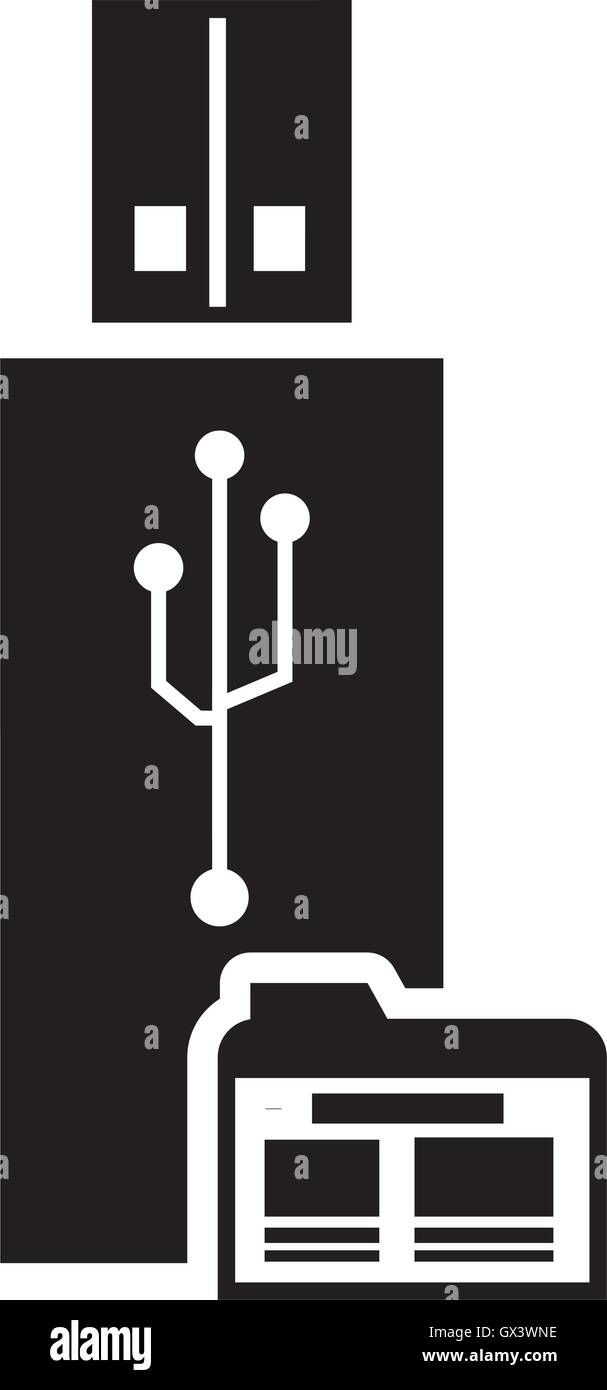 usb drive and file folder icon Stock Vector Image & Art - Alamy