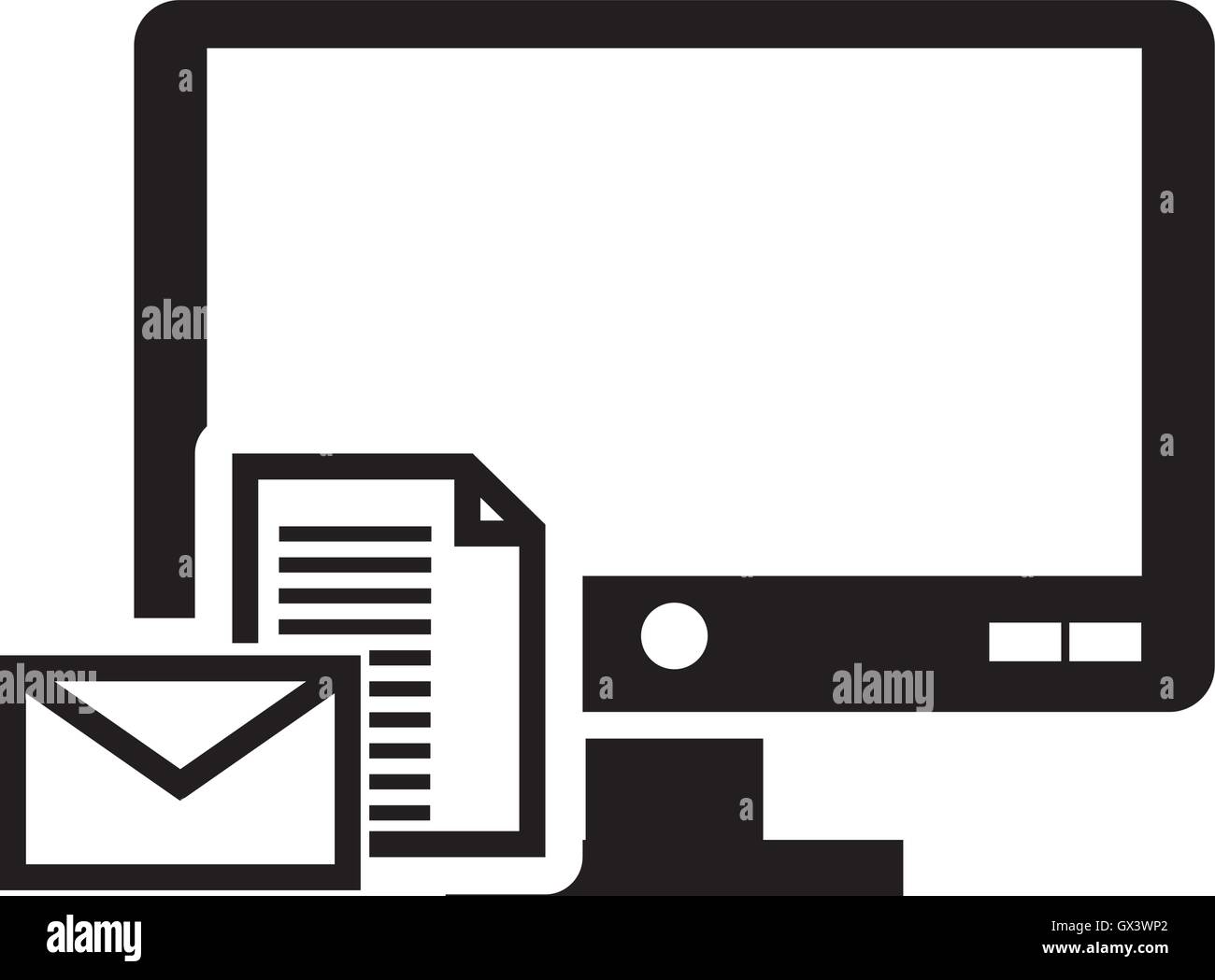 computer monitor and message envelope icon Stock Vector Image & Art - Alamy