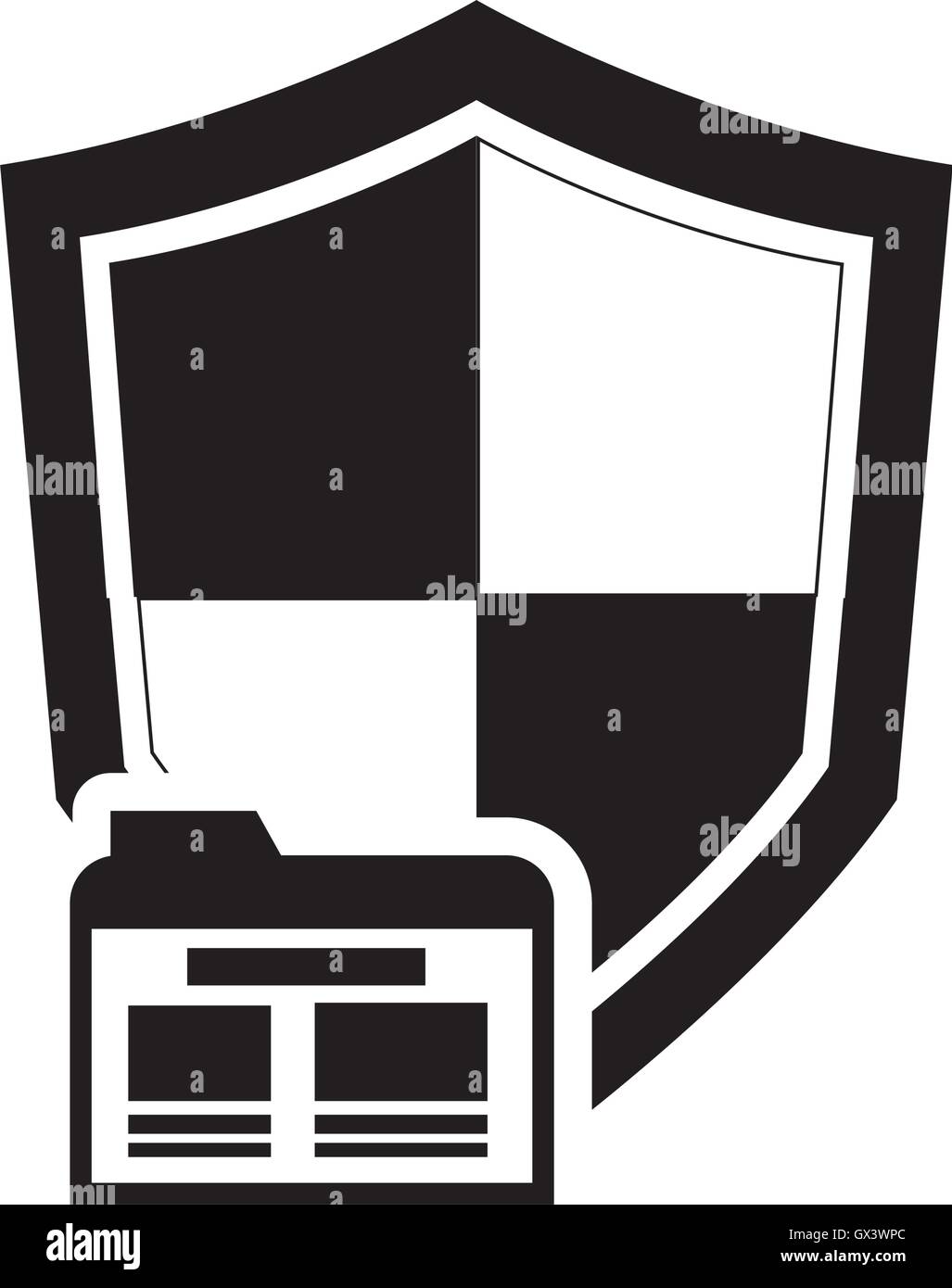 single shield and file folder icon Stock Vector Image & Art - Alamy