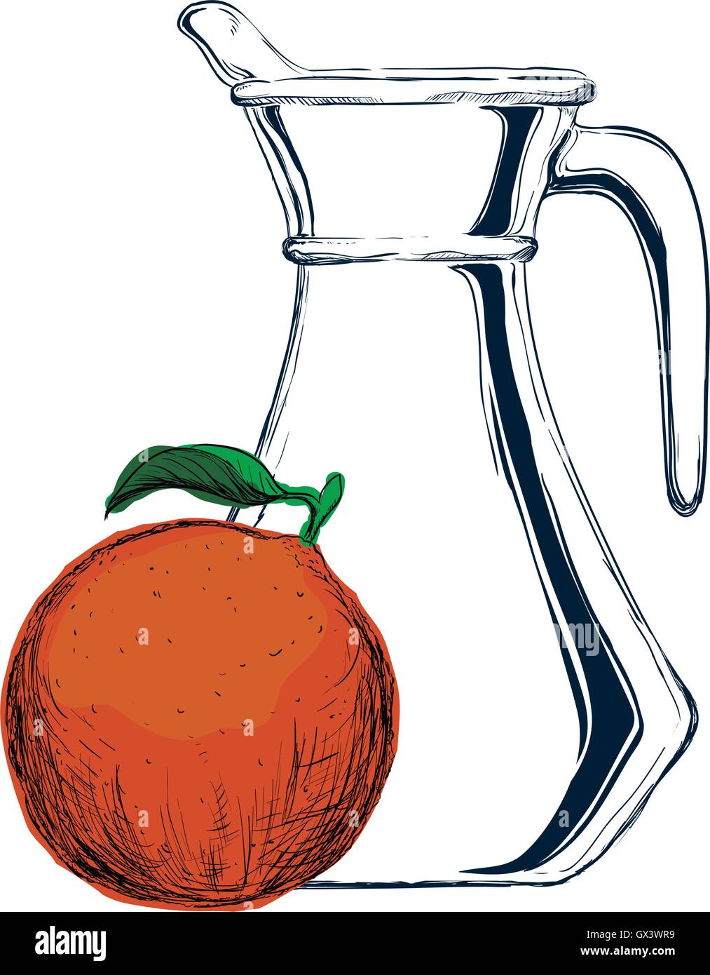 glass jar of juice and orange design Stock Vector Image & Art - Alamy