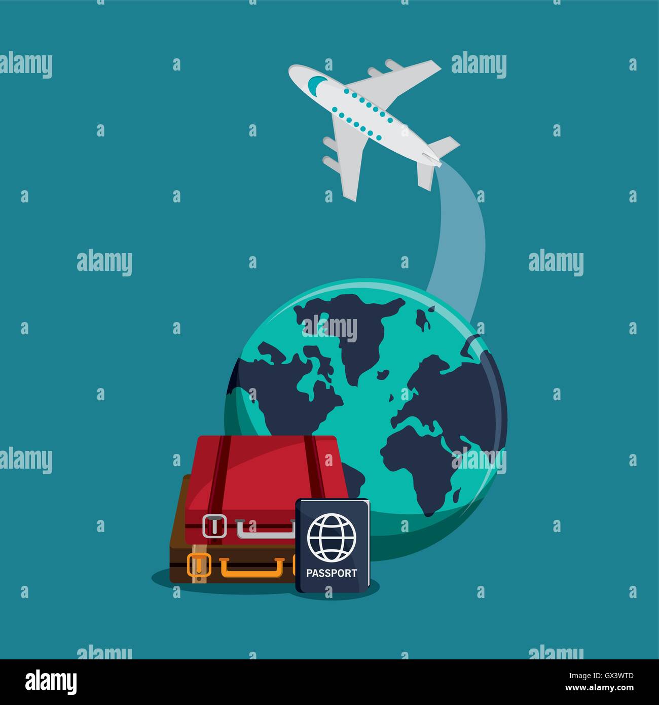 earth globe and travel related icons Stock Vector Image & Art - Alamy