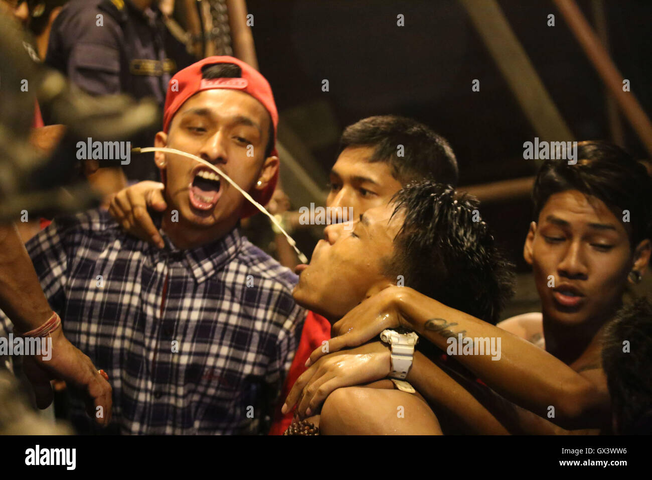Kathmandu, Nepal. 14th Sep, 2016. Nepalese youth drink homemade alcohol ...