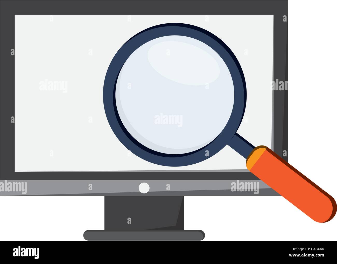computer monitor and magnifying glass icon Stock Vector Image & Art - Alamy