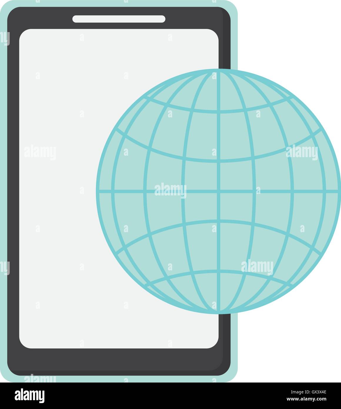 cellphone and earth globe diagram icon Stock Vector Image & Art - Alamy