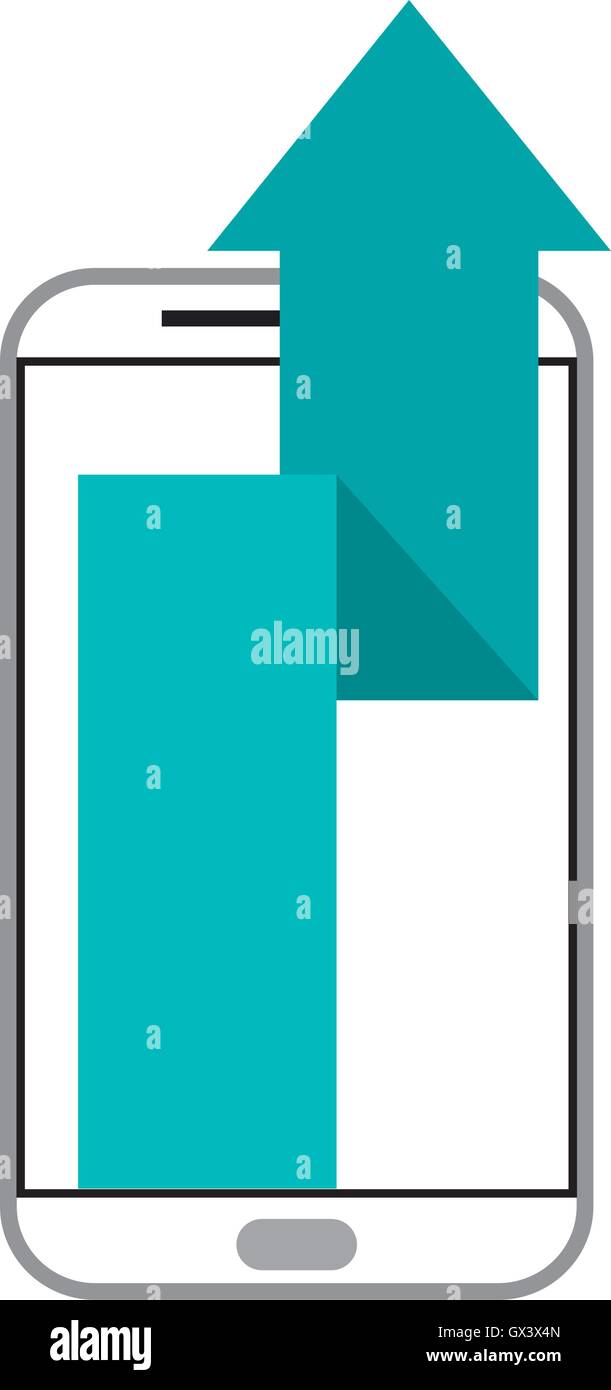 cellphone and up arrow icon Stock Vector Image & Art - Alamy