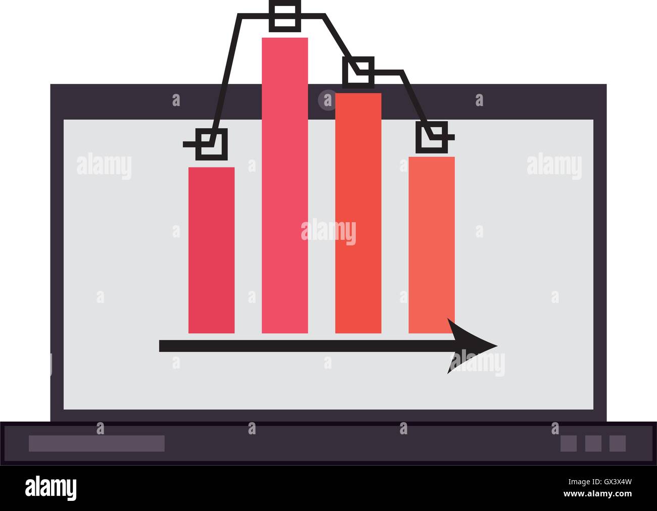 computer monitor and bar graph icon Stock Vector Image & Art - Alamy