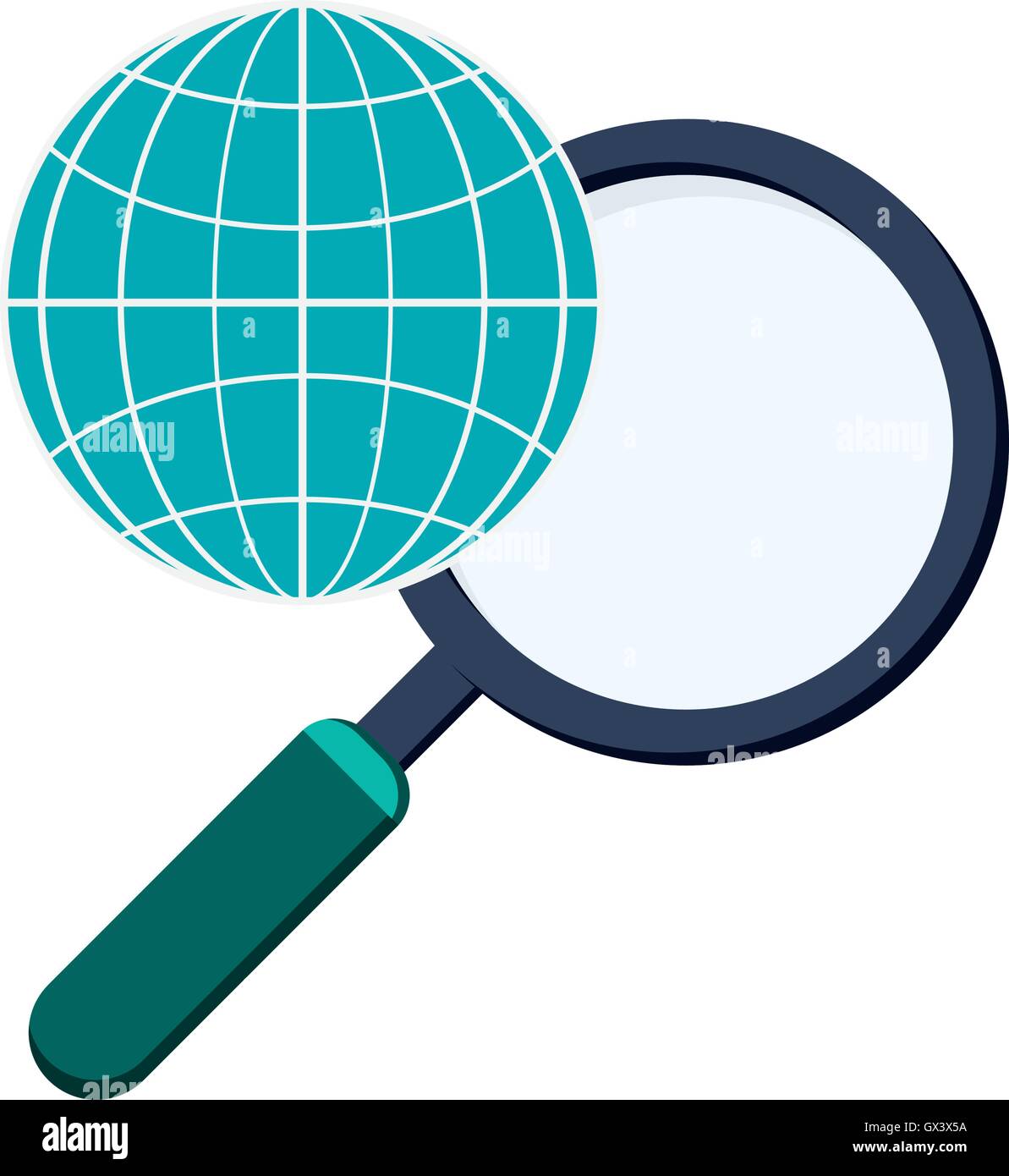 earth globe diagram and magnifying glass icon Stock Vector Image & Art ...
