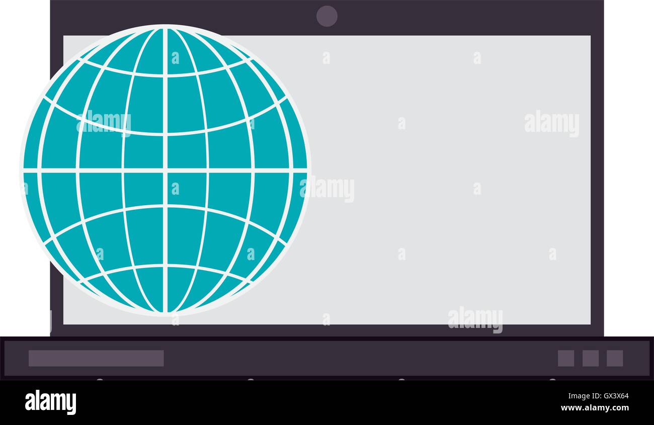 laptop and earth globe diagram icon Stock Vector Image & Art - Alamy