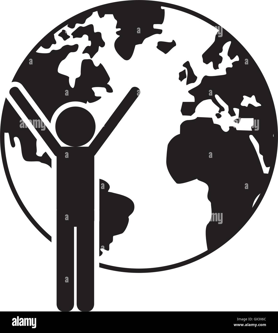 earth globe and person pictogram icon Stock Vector Image & Art - Alamy