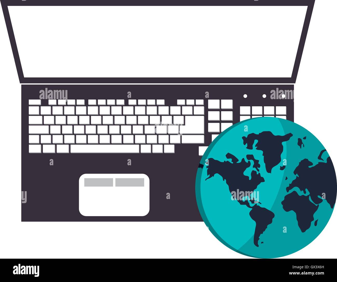 laptop and earth globe icon Stock Vector Image & Art - Alamy
