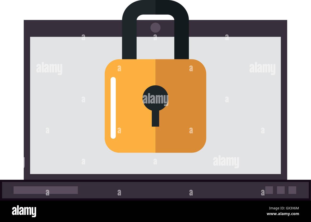 laptop and safety lock icon Stock Vector Image & Art - Alamy