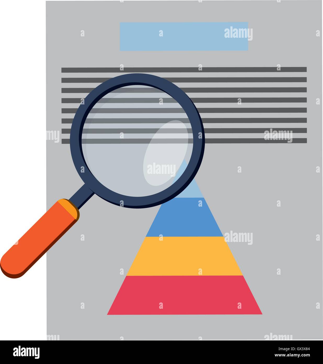 graph chart and magnifying glass icon Stock Vector Image & Art - Alamy