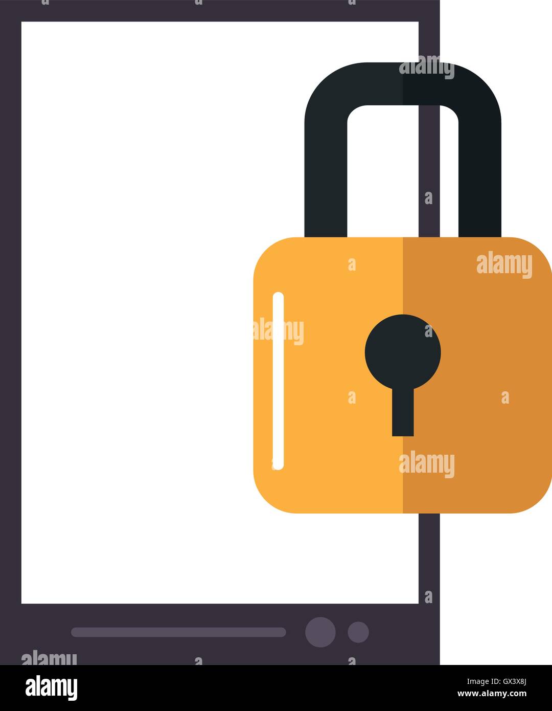 cellphone and safety lock icon Stock Vector Image & Art - Alamy