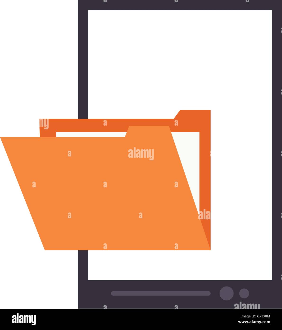 cellphone and file folder icon Stock Vector Image & Art - Alamy