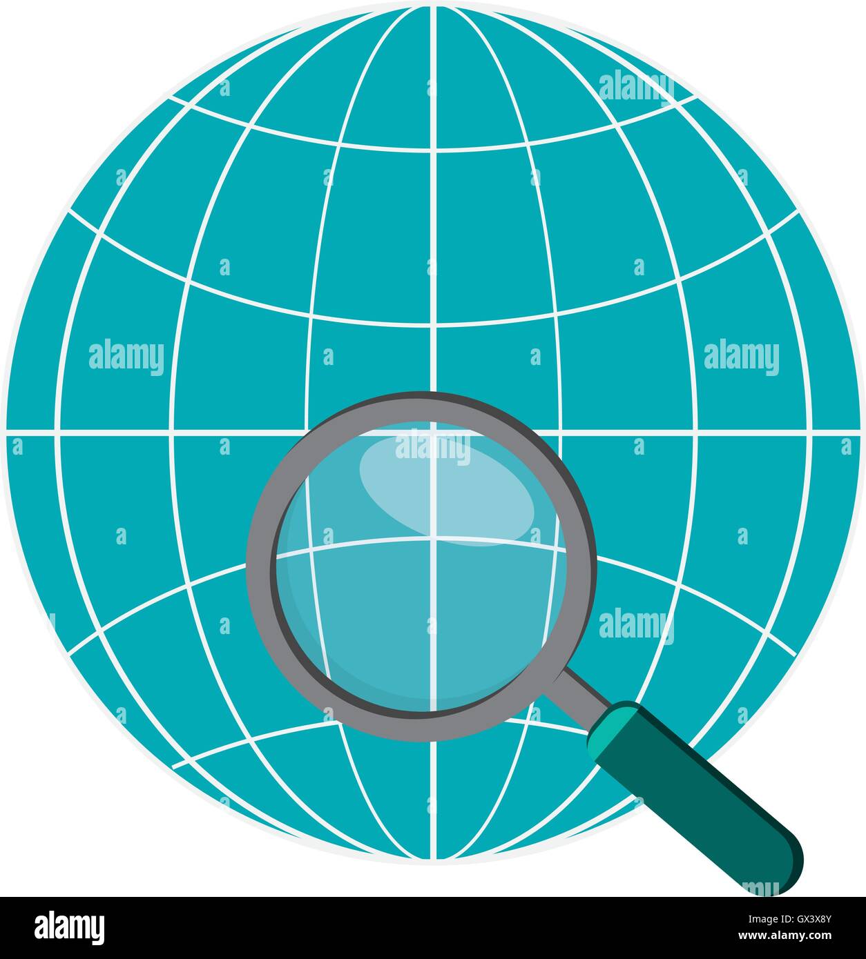 earth globe diagram and magnifying glass icon Stock Vector Image & Art ...
