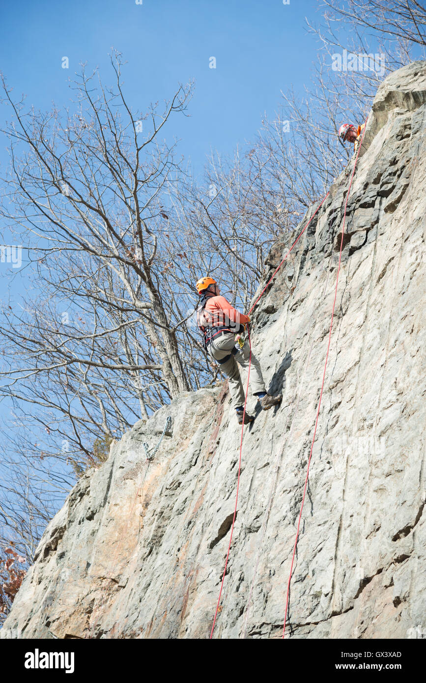 Rescue Rappel on Cliff Stock Photo - Alamy