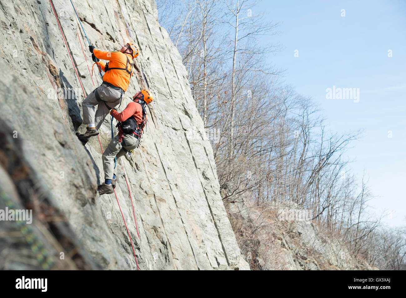 Rescue Rappel on Cliff Stock Photo - Alamy