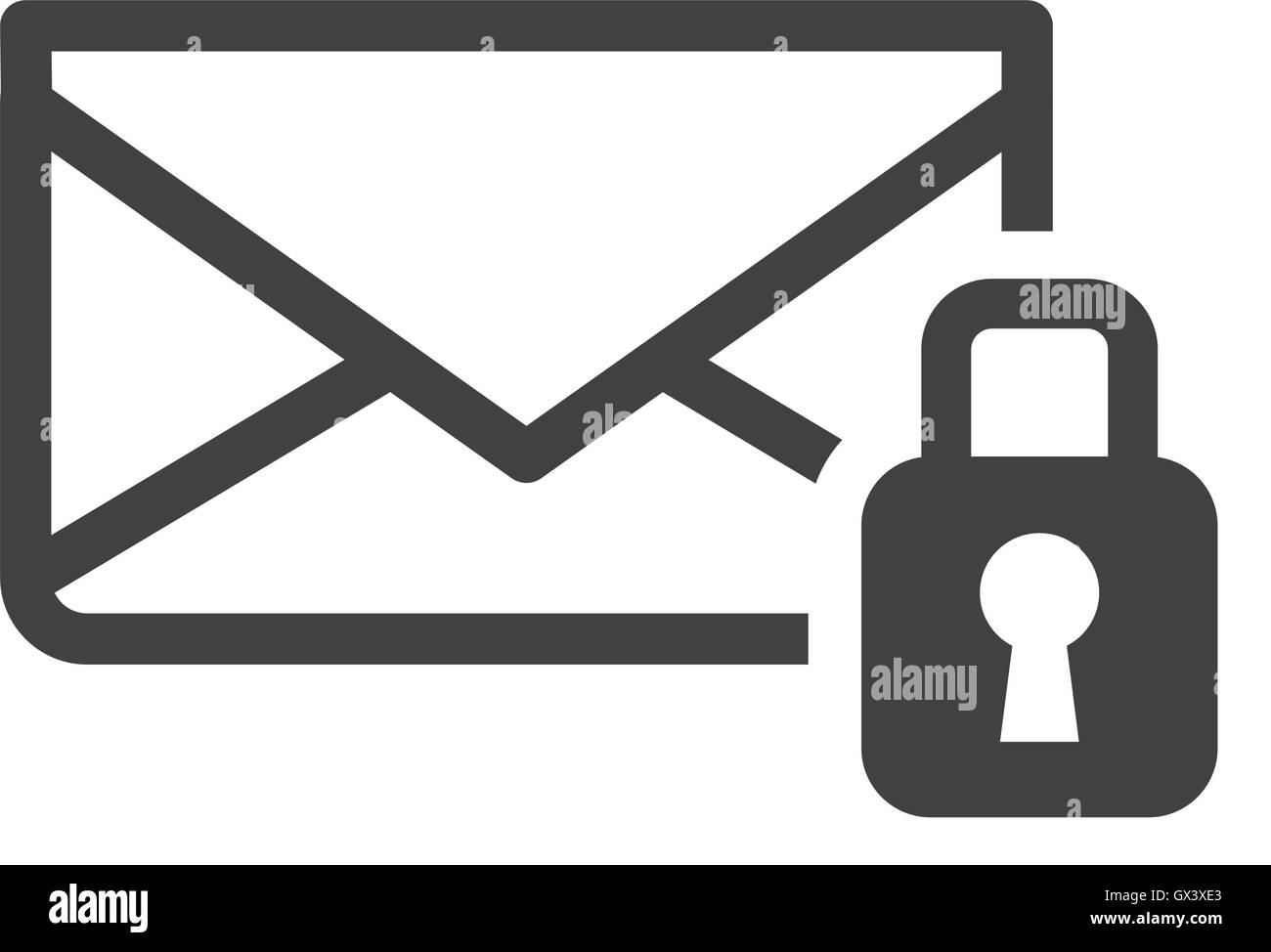 Envelope message with padlock design Stock Vector Image & Art - Alamy