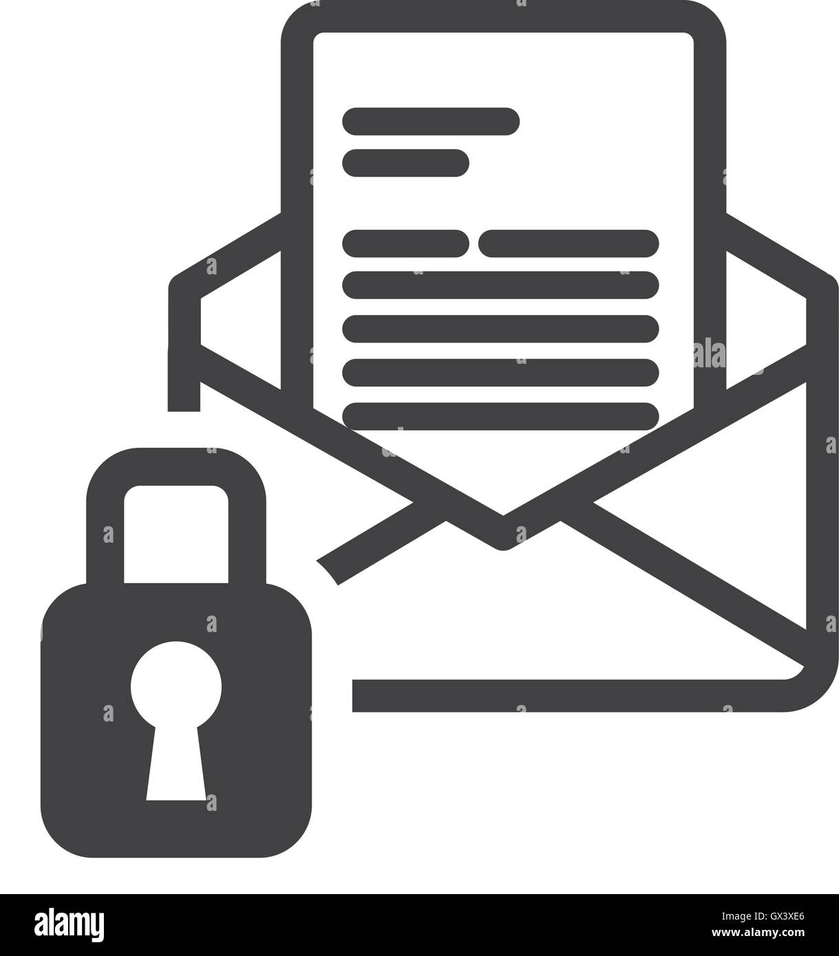 Envelope message with padlock design Stock Vector Image & Art - Alamy