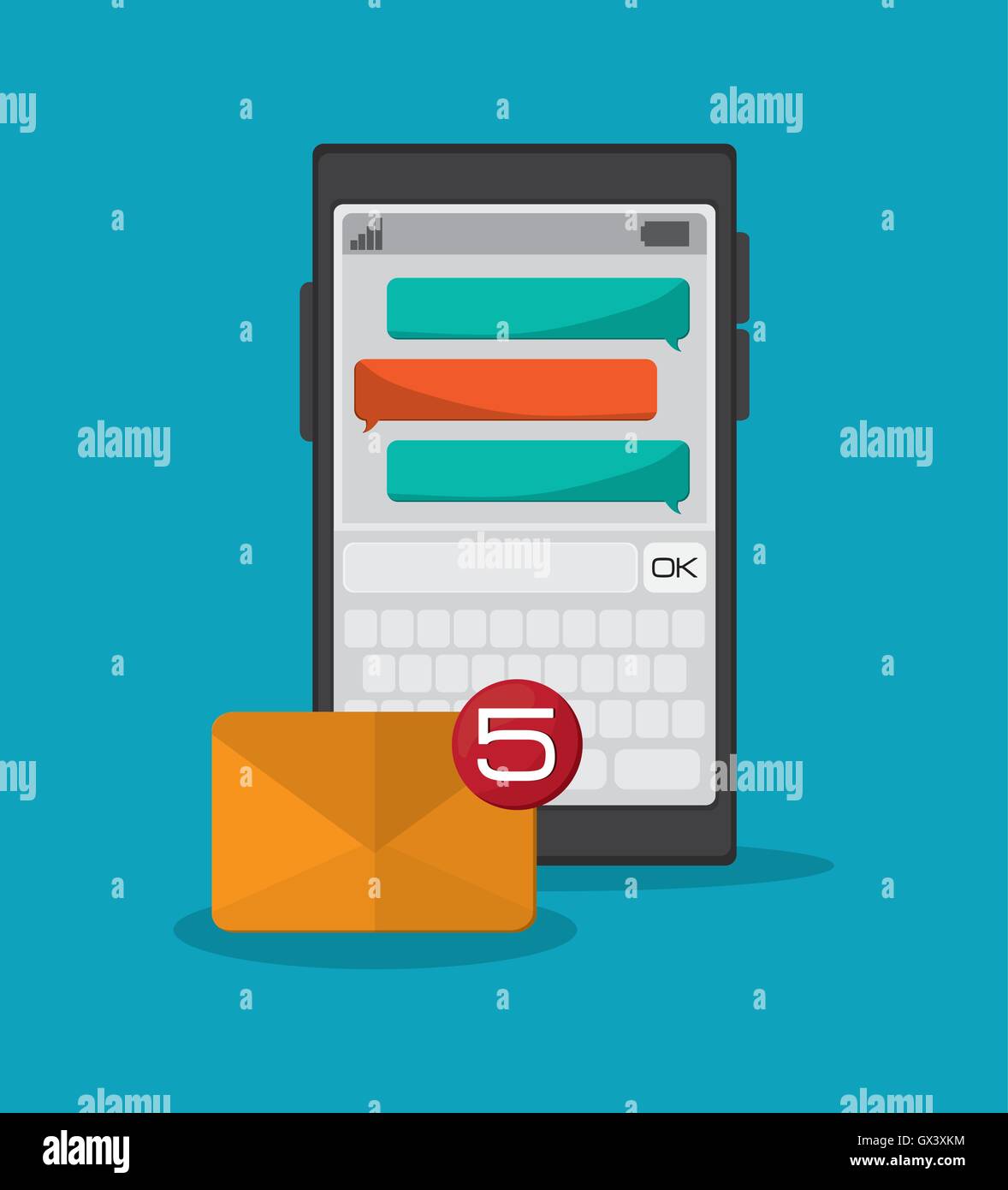 mobile phone messaging image Stock Vector Image & Art - Alamy