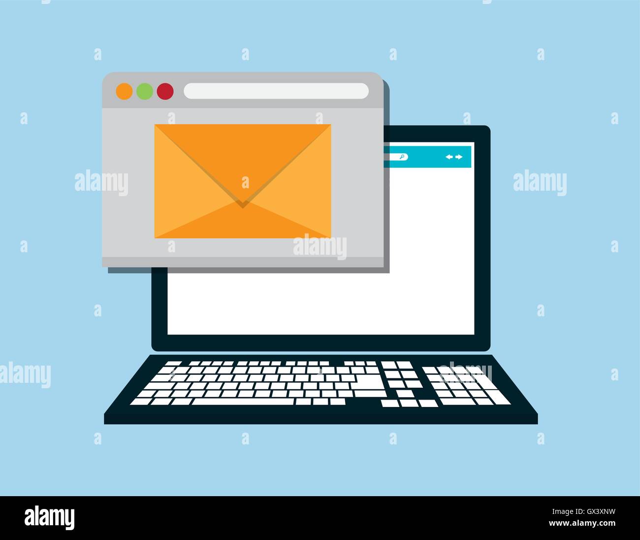 web messaging through computer image Stock Vector Image & Art - Alamy
