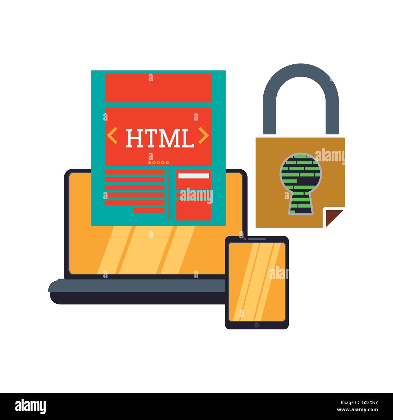 Cyber security system and media design Stock Vector Image & Art - Alamy