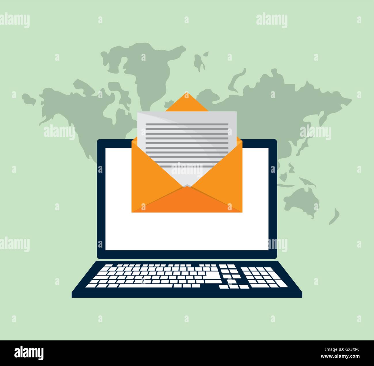 web messaging through computer image Stock Vector Image & Art - Alamy