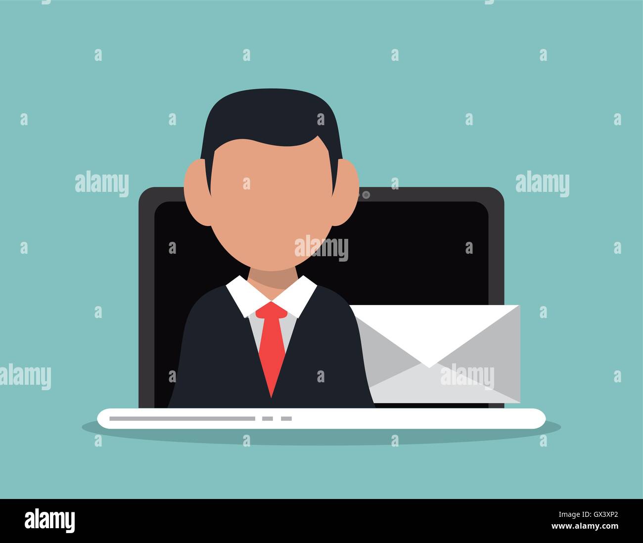 Hand through computer screen Stock Vector Images - Alamy