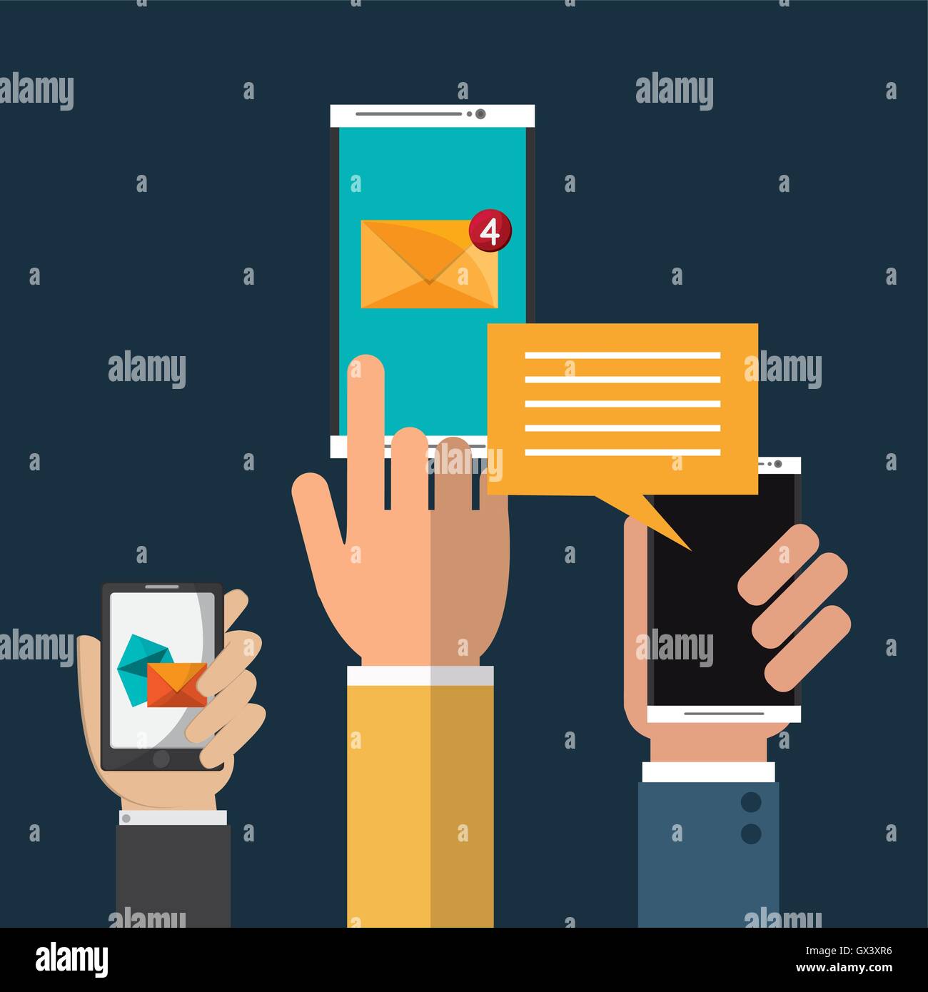 mobile phone messaging image Stock Vector Image & Art - Alamy