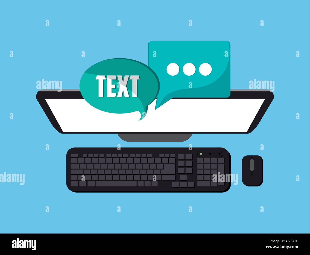 web messaging through computer image Stock Vector Image & Art - Alamy