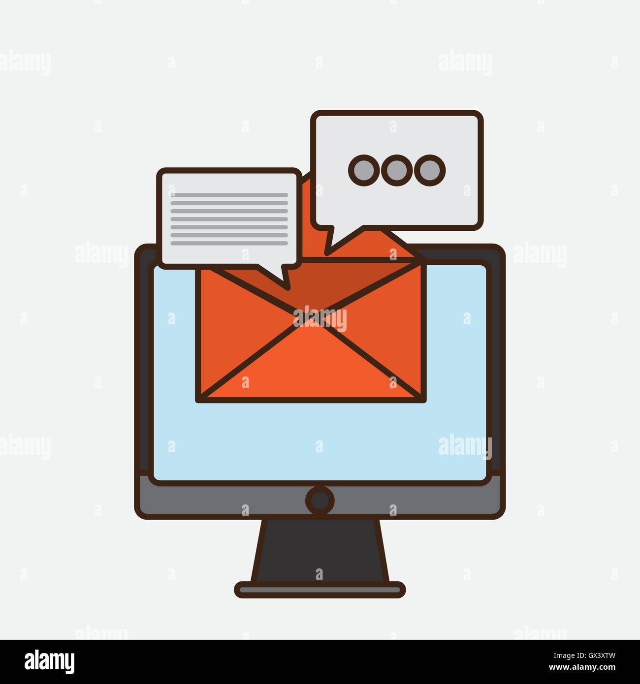 web messaging through computer image Stock Vector Image & Art - Alamy