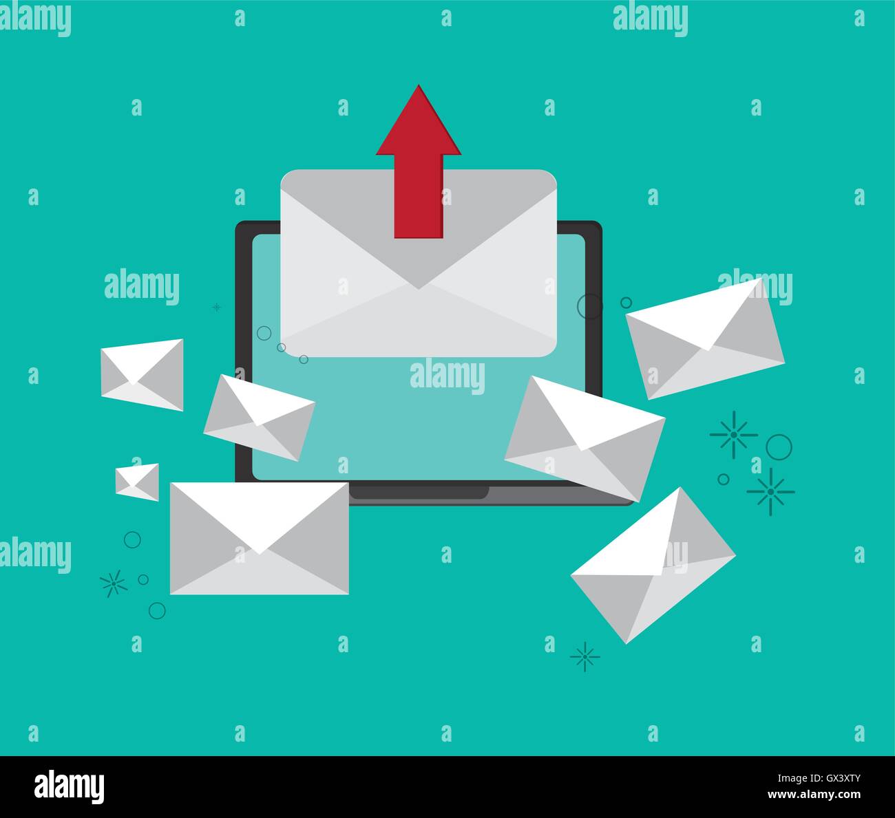 web messaging through computer image Stock Vector Image & Art - Alamy