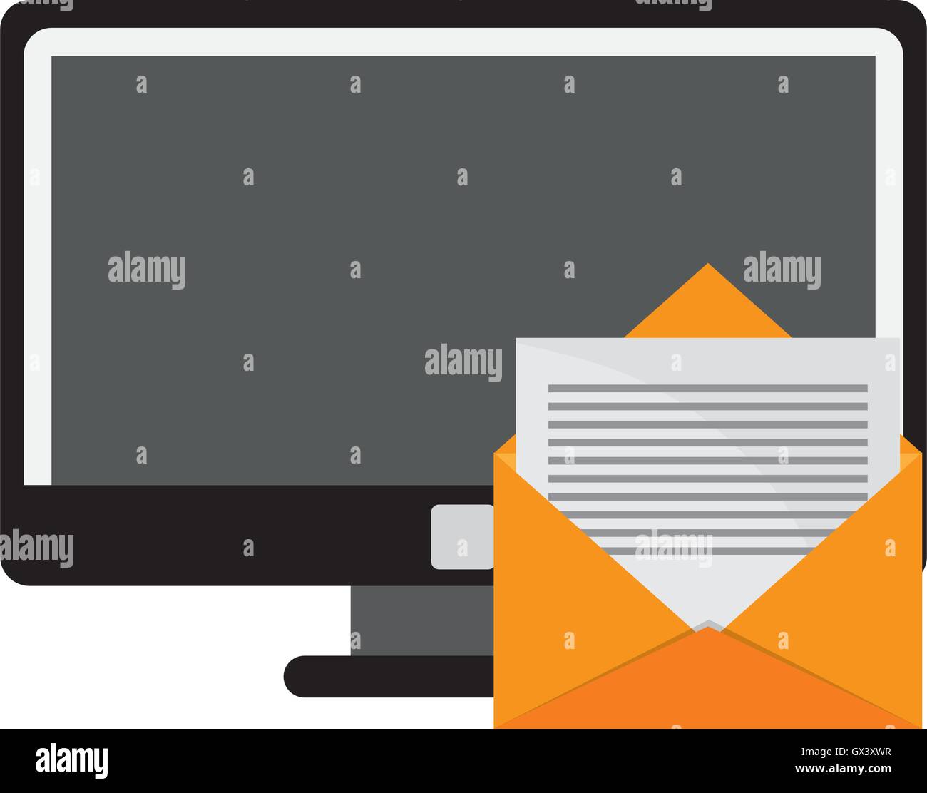 computer and envelope icon Stock Vector Image & Art - Alamy