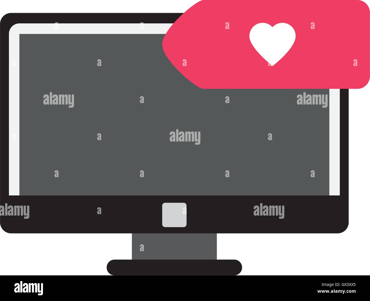 computer and heart notification icon Stock Vector Image & Art - Alamy