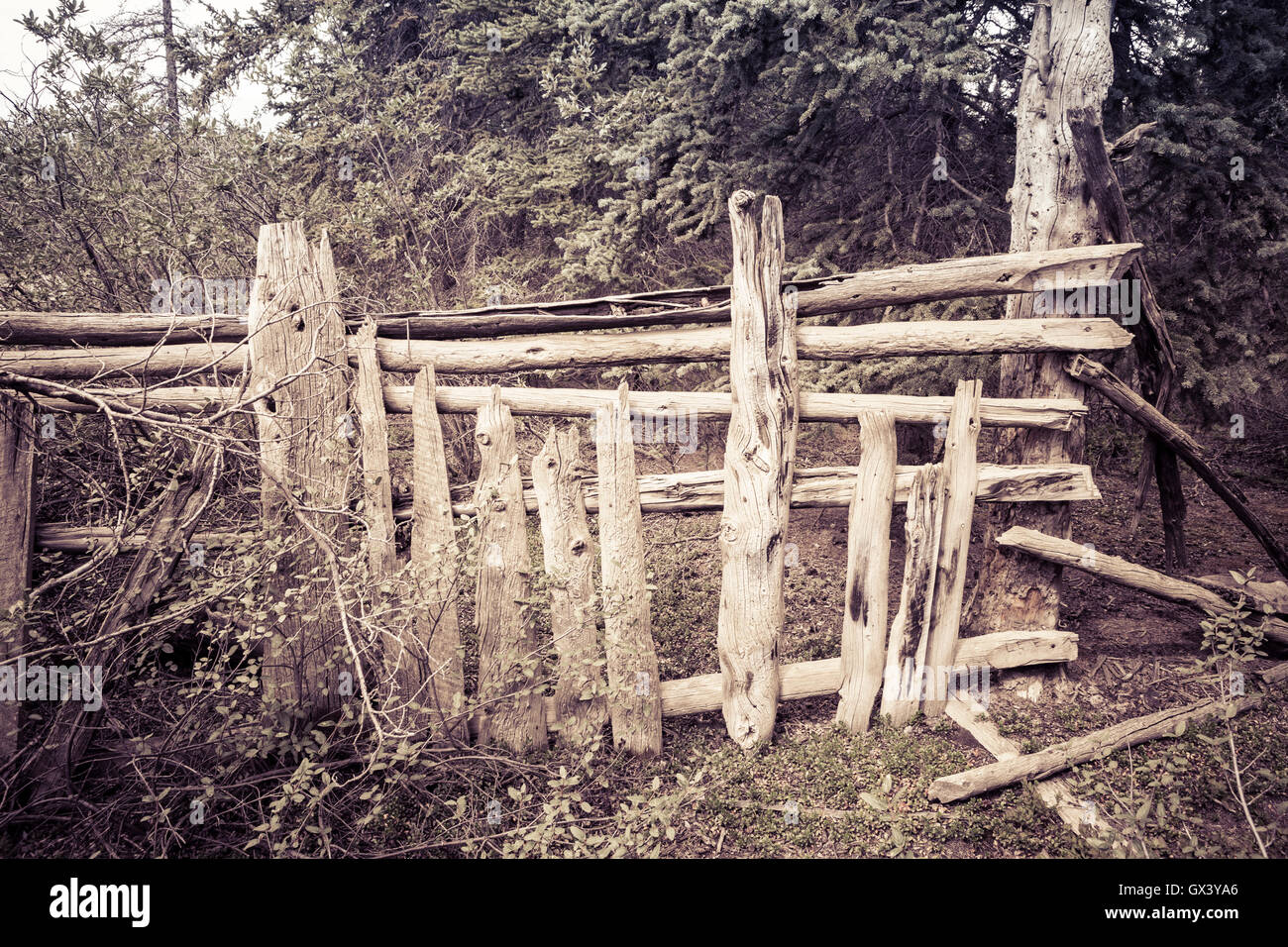 Rustic wood fence hi-res stock photography and images - Alamy