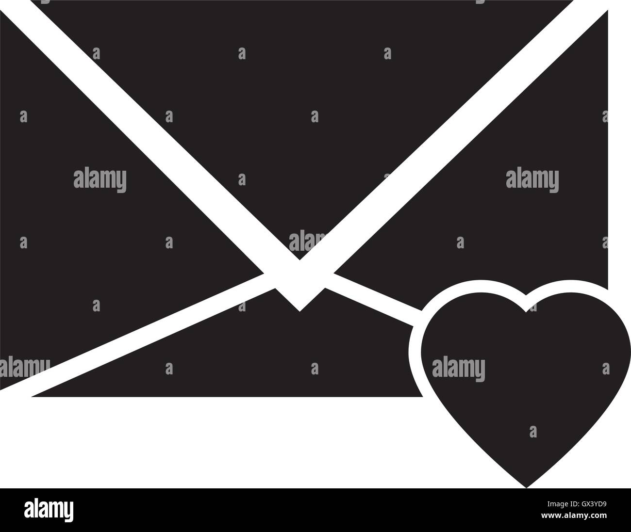 message envelope and heart notification icon Stock Vector Image & Art ...