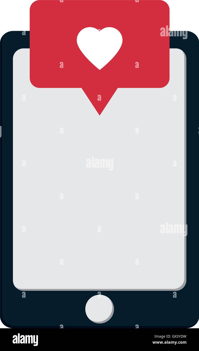 Modern cellphone heart notification Stock Vector Images - Alamy