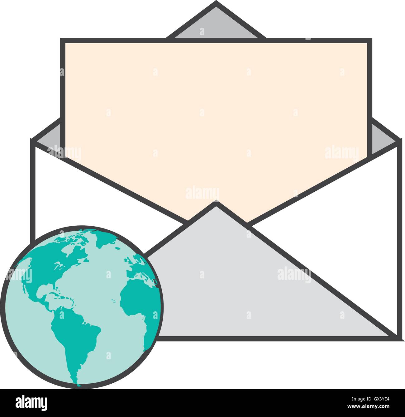 message envelope and earth globe icon Stock Vector Image & Art - Alamy