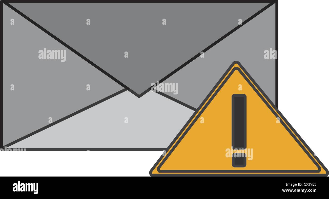 message envelope and warning sign icon Stock Vector Image & Art - Alamy