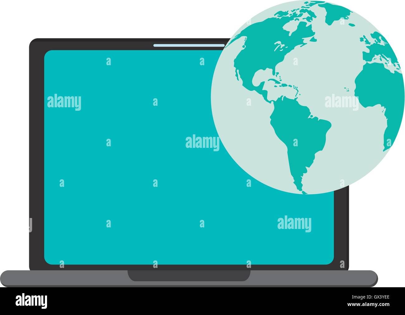 computer and earth globe icon Stock Vector Image & Art - Alamy