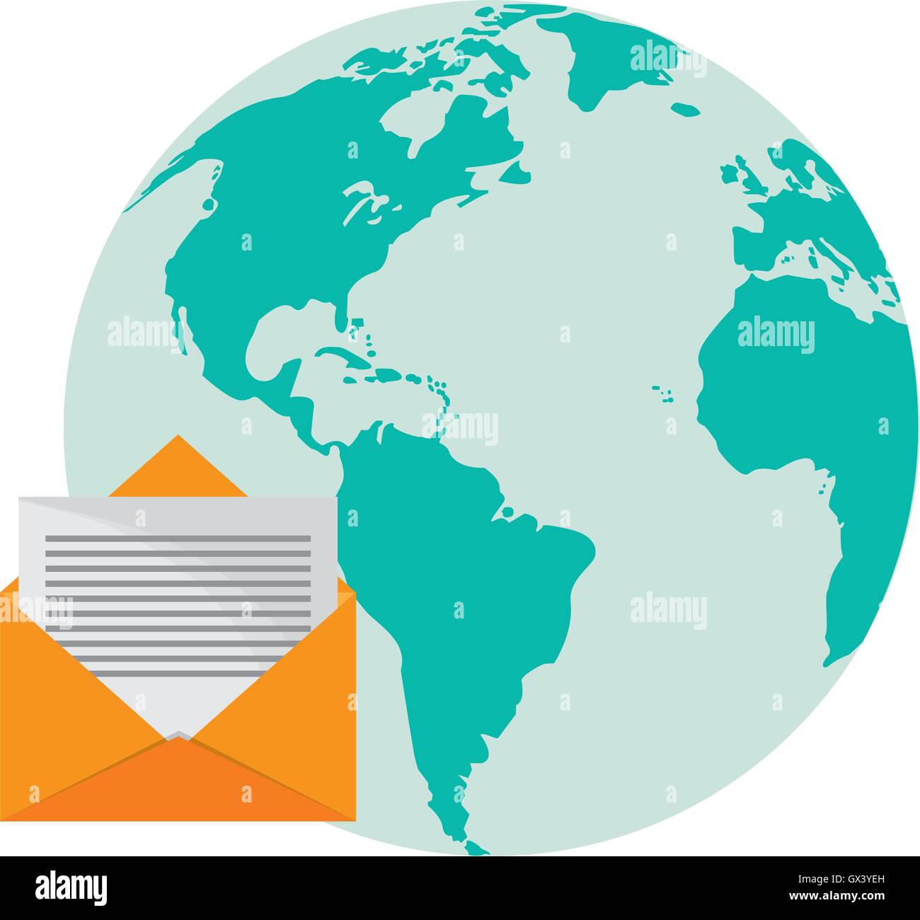 earth globe and envelope icon Stock Vector Image & Art - Alamy
