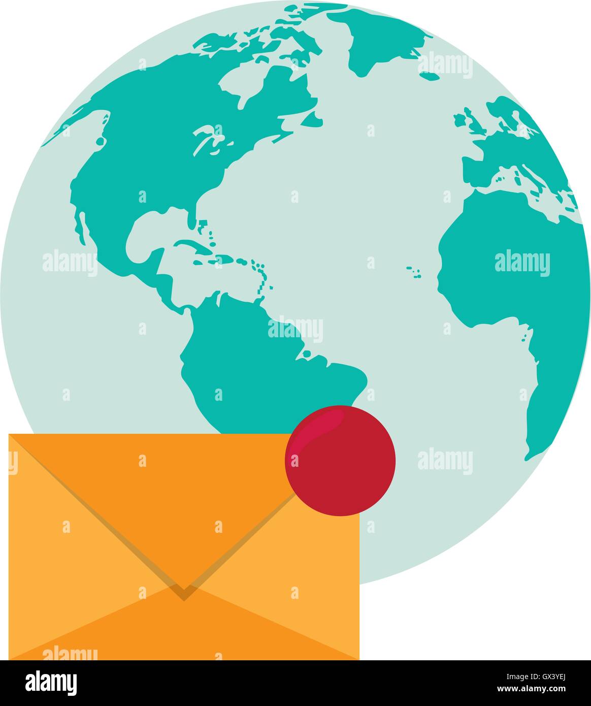 earth globe and envelope icon Stock Vector Image & Art - Alamy
